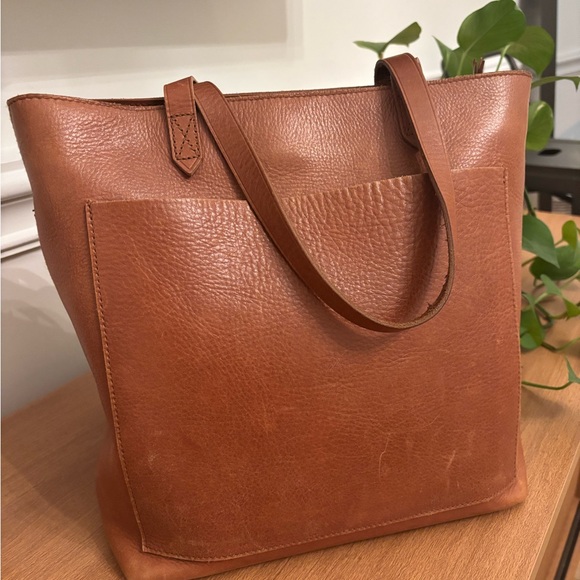 Madewell | Bags | Madewell Cognac Leather Tote | Poshmark